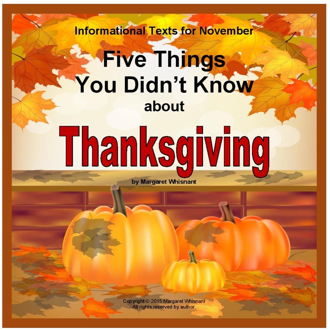 Five Things You Didn't Know About Thanksgiving Informational Text ...