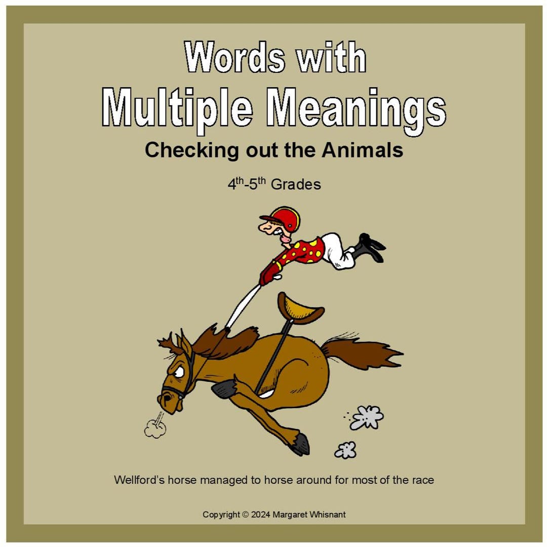 Words With Multiple Meanings Checking Out the Animals 4th -5th Grades ...