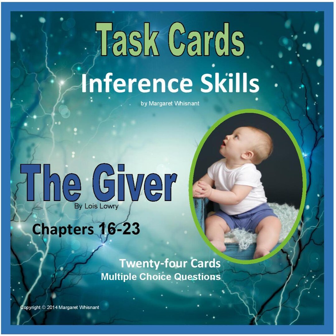 The Giver Inference Skills Task Cards Chapters 16-23 CCSS - Etsy