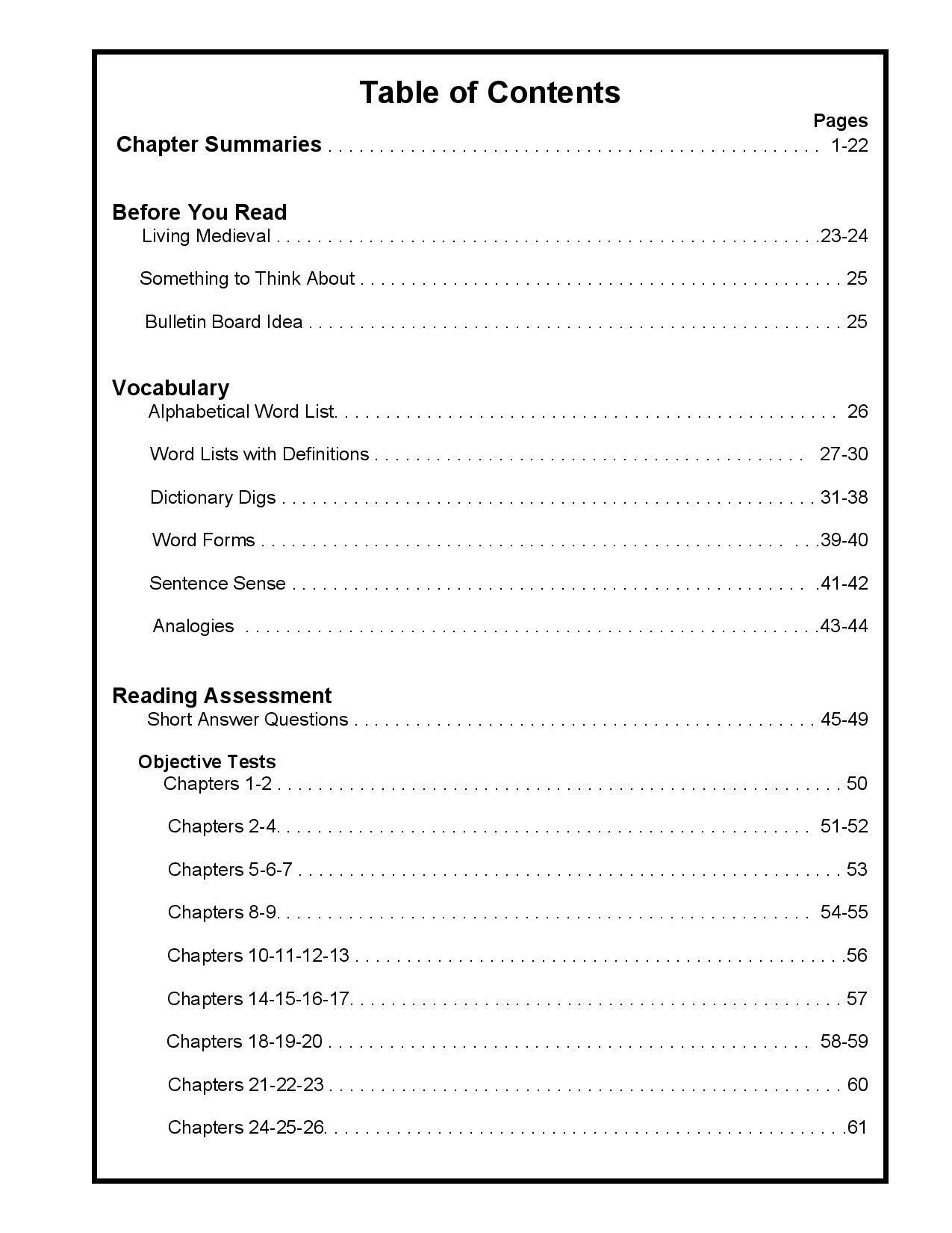 Crispin: the Cross of Lead Novel Study Guide - Chapter Questions ...