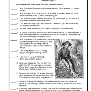 Tom Sawyer Chapter Tests Teaching Guide With Answer Keys - Etsy