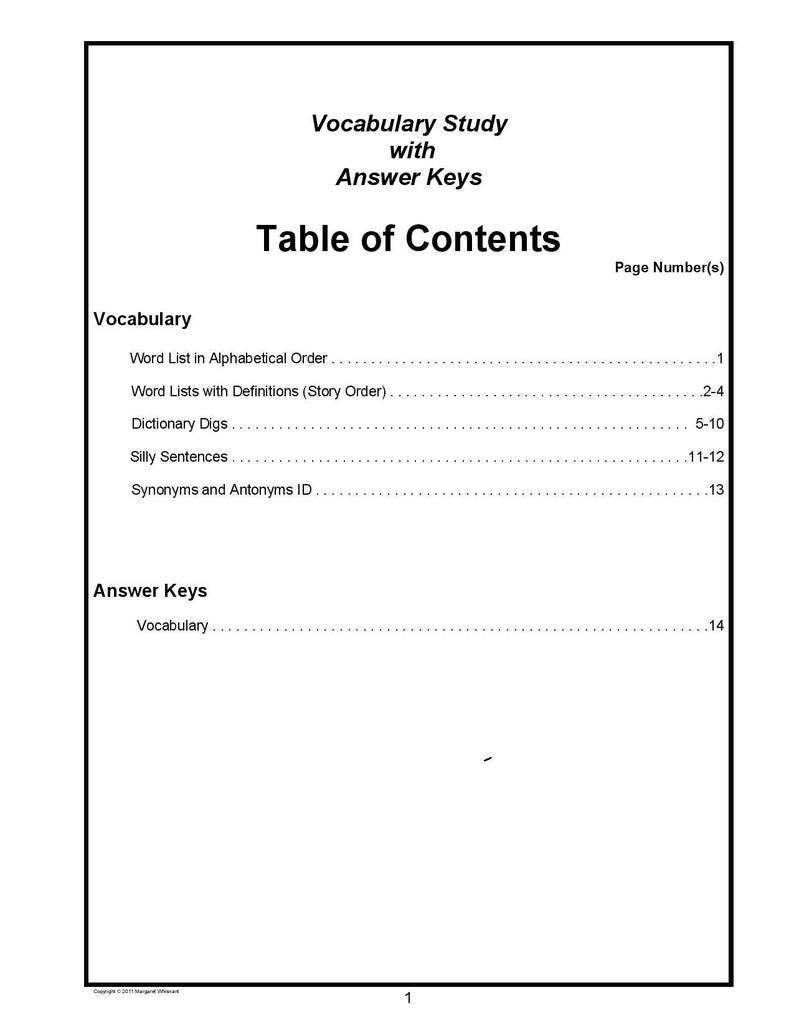 There's a Boy in the Girls' Bathroom Vocabulary Study With Word Lists ...