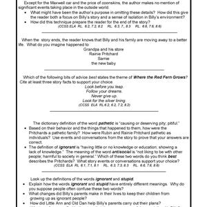 Where the Red Fern Grows Chapter-by-chapter and Whole Book Thinking and ...