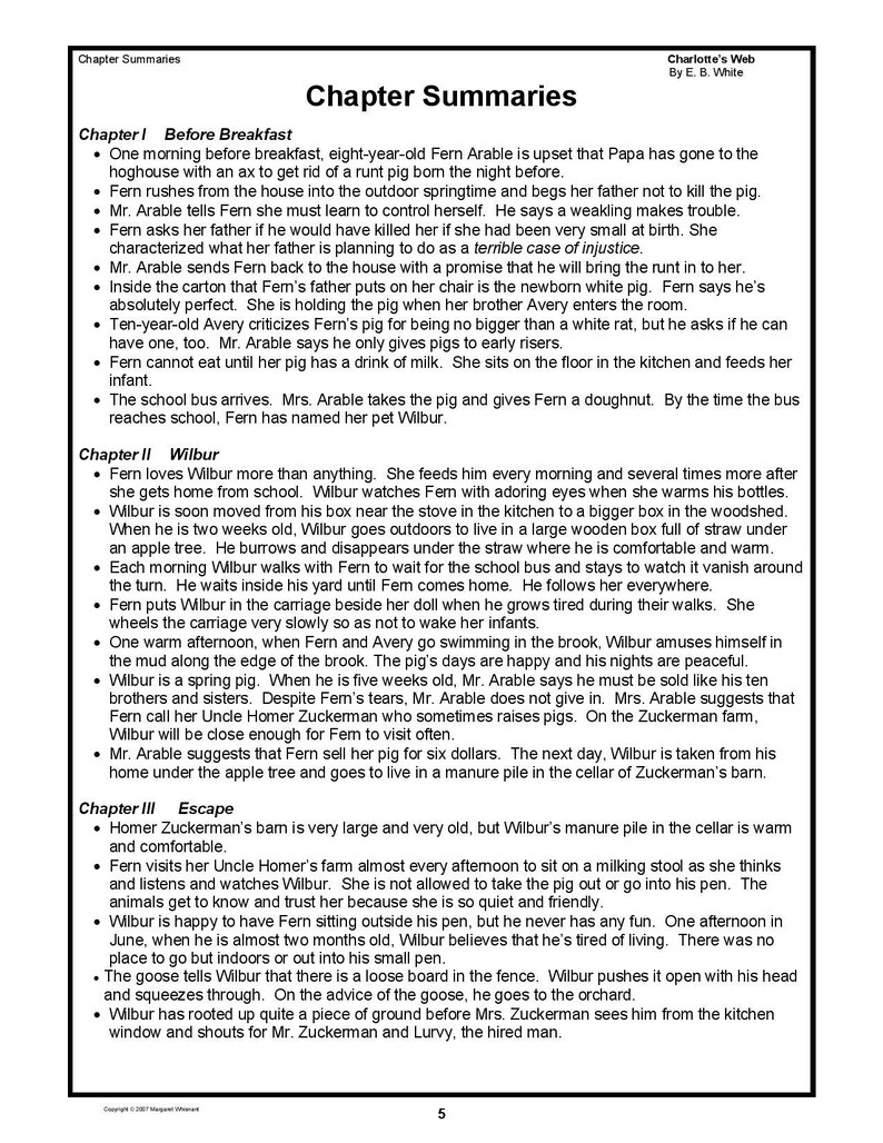 Charlotte's Web Teaching Guide - Etsy
