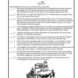 The Phantom Tollbooth Objective Tests Teaching Guide Chapter-by-chapter ...