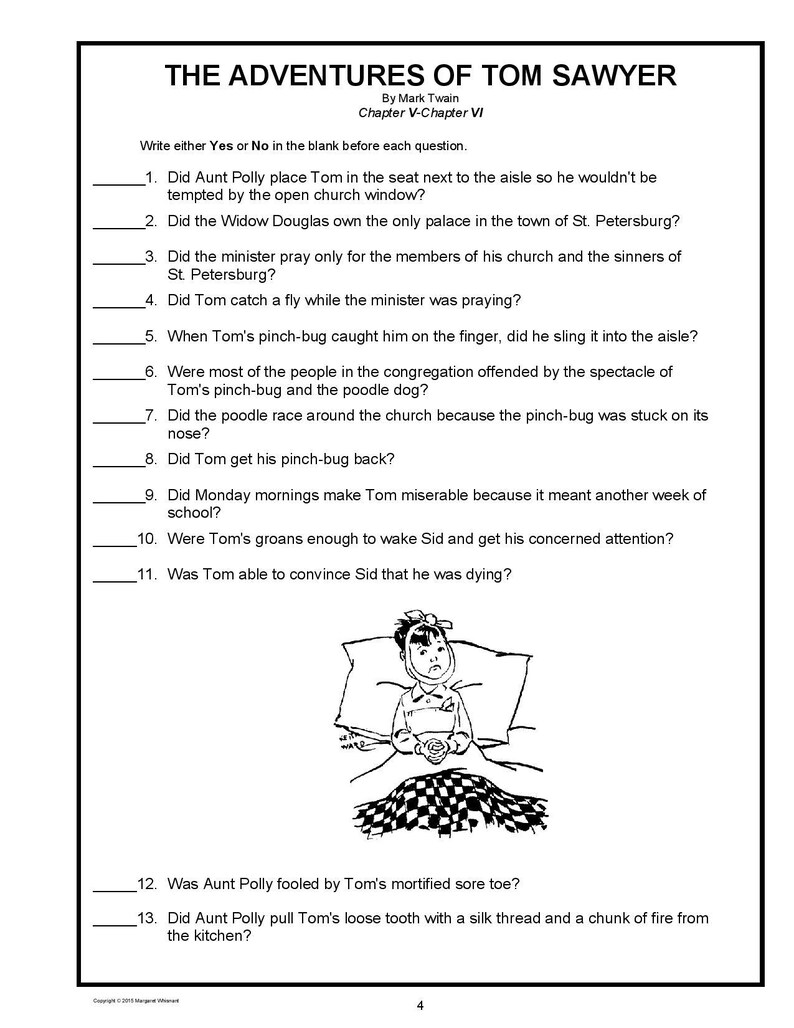 Tom Sawyer Chapter Tests Teaching Guide With Answer Keys - Etsy