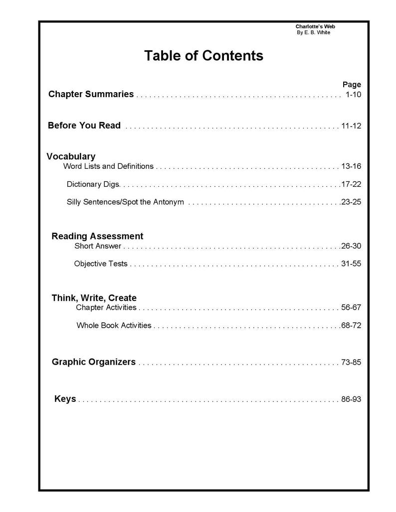 Charlotte's Web Teaching Guide - Etsy