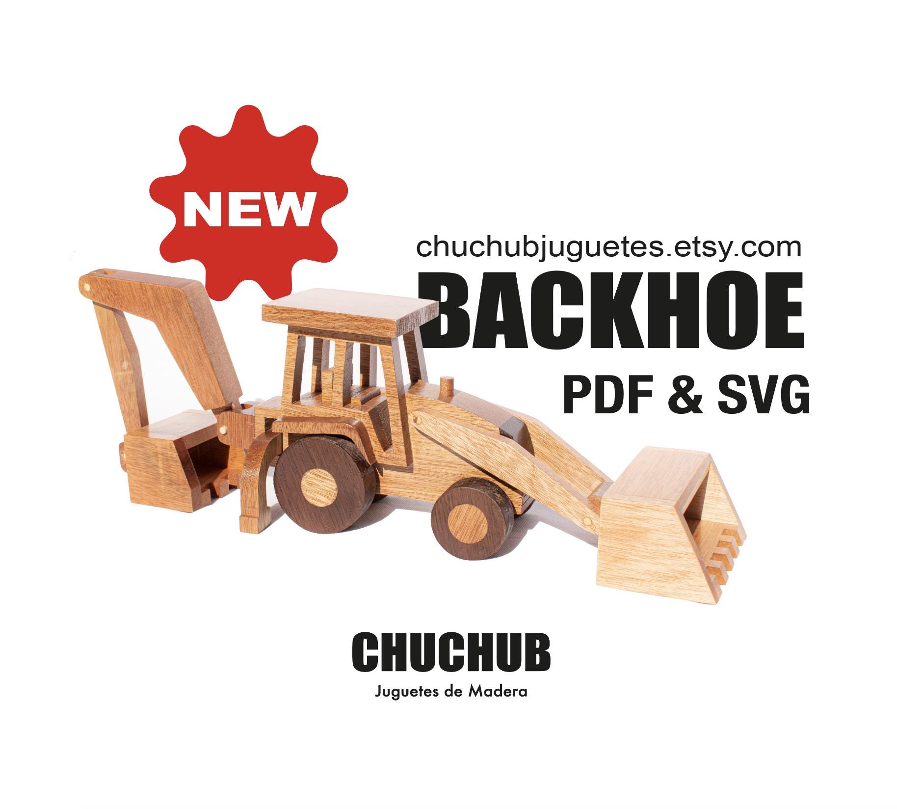 Wooden Backhoe, Wooden Toy Plans, Download PDF + SVG - Etsy