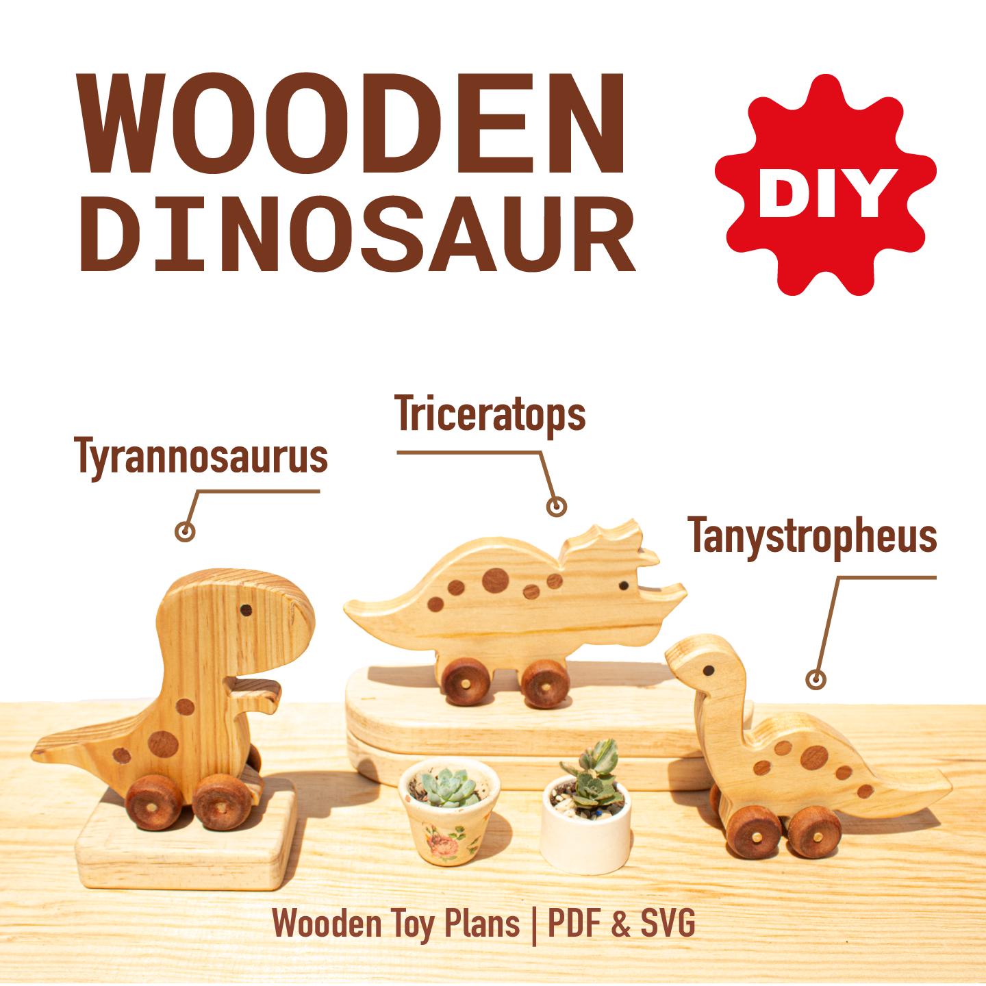 Wooden Dinosaur Set, Wooden Toy Plans, Download PDF + SVG - Etsy