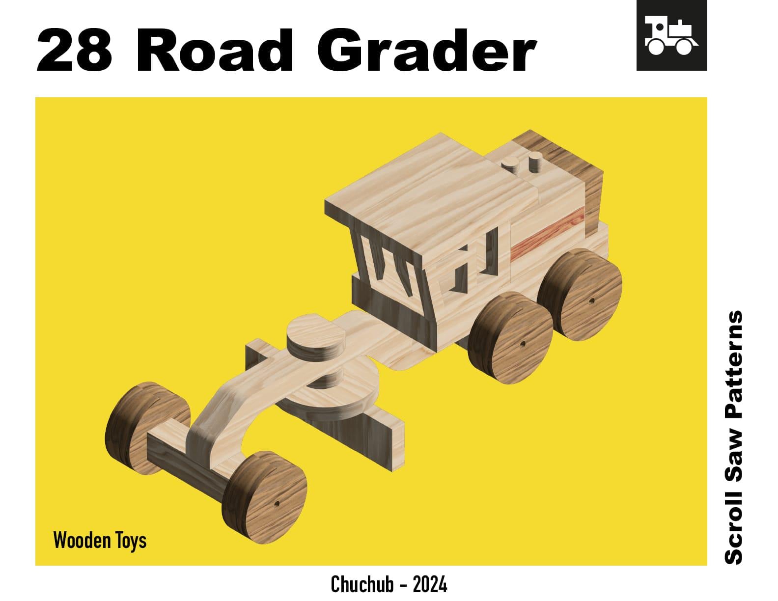 Wooden Toys Plans Scroll Saw Patterns CNC Road Grader - Etsy