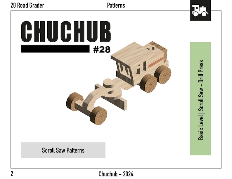 Wooden Toys Plans Scroll Saw Patterns CNC Road Grader - Etsy