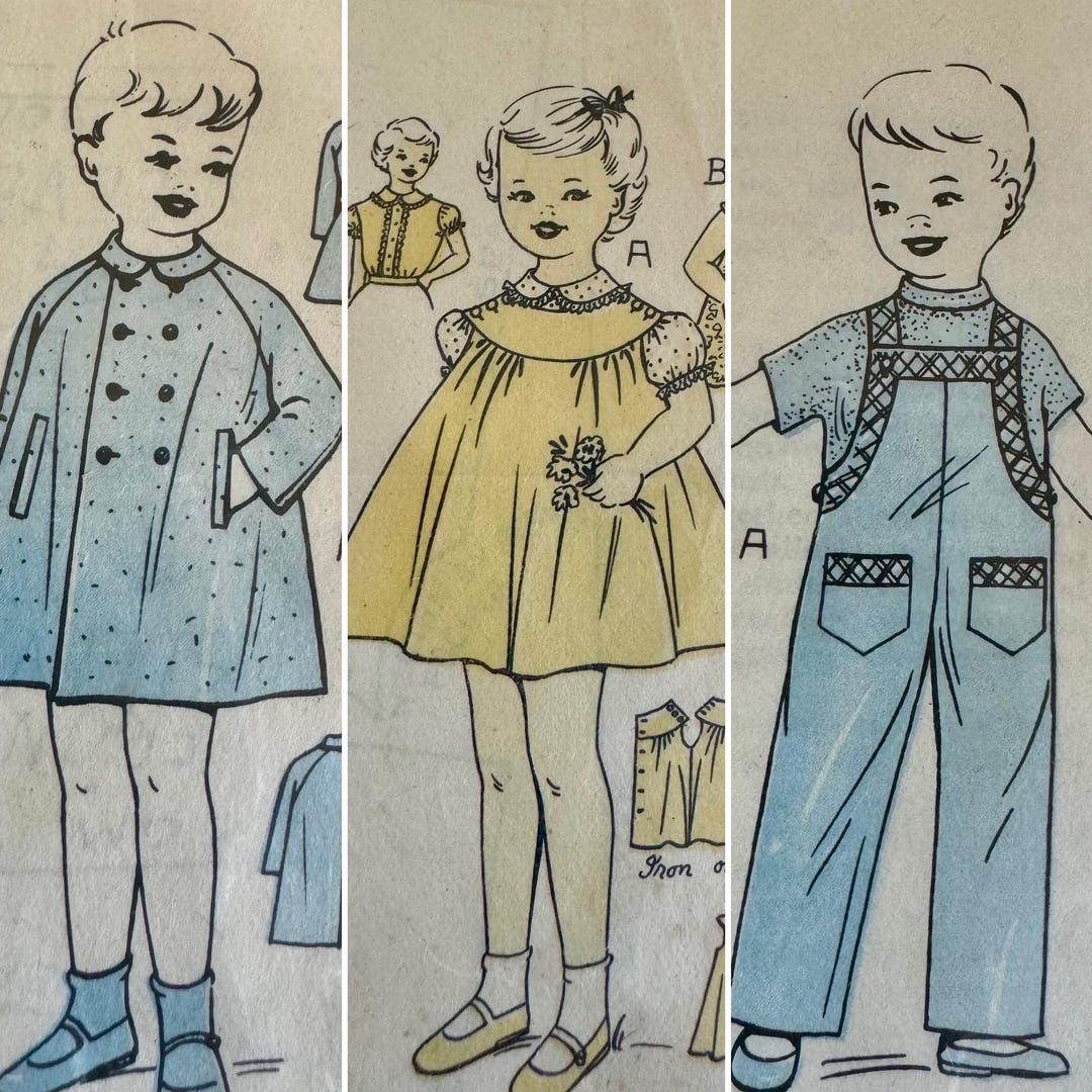 Vintage Children’s Retro Patterns X 3 / Fifties Fashion / Sewing ...