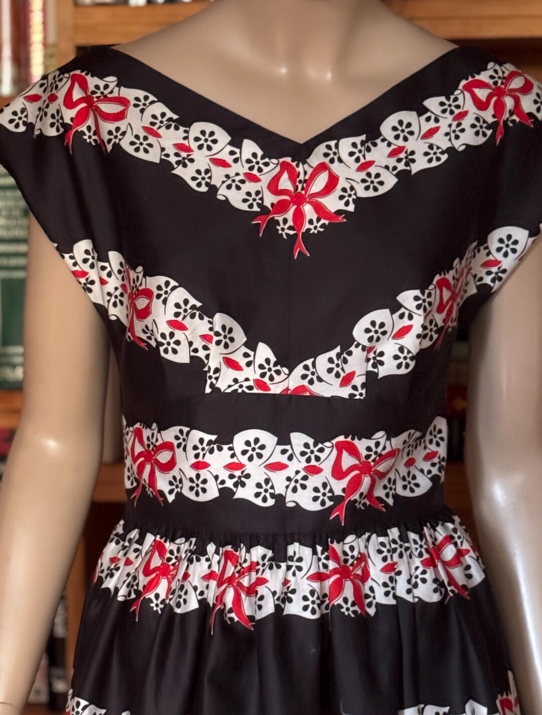 1950's Vintage Reproduction Dress / Cotton / Handmade / Fifties ...