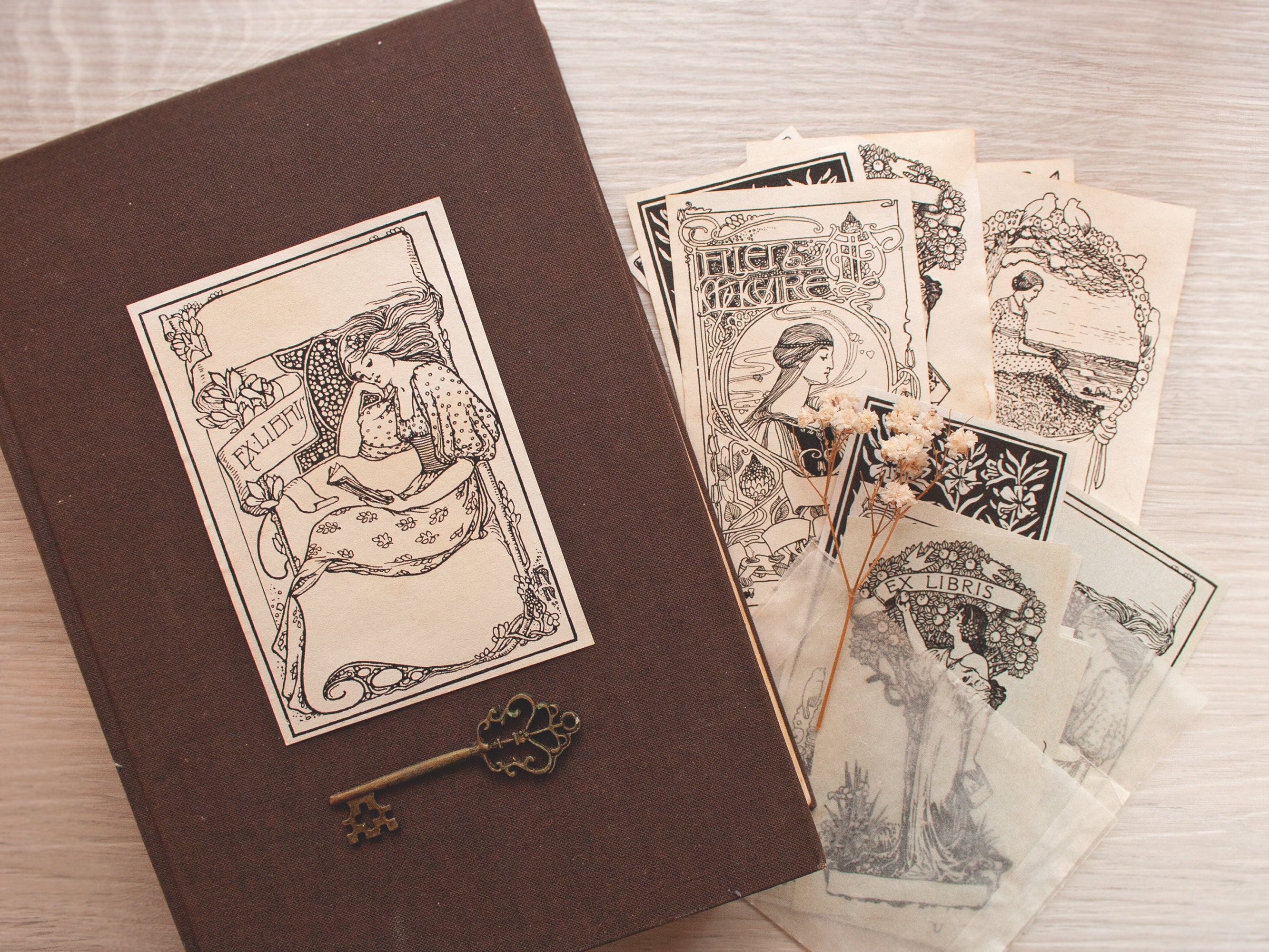 Vintage Antique Book Plates Ex Libris Digital Ephemera Printable ...