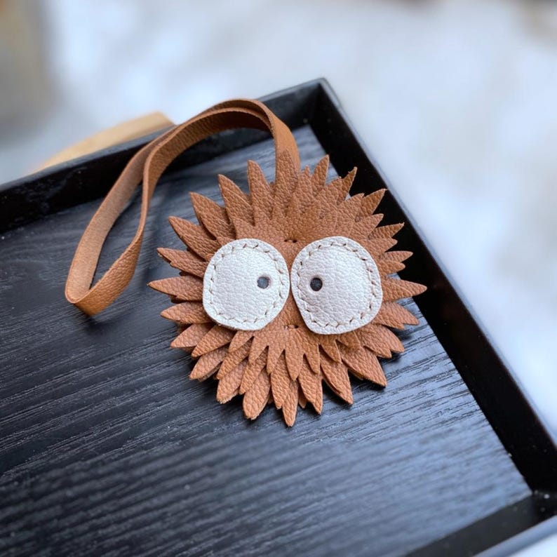 Soot Sprite Leather Keychain | Ugly Cute Black Coal Bag Charm | Dust ...