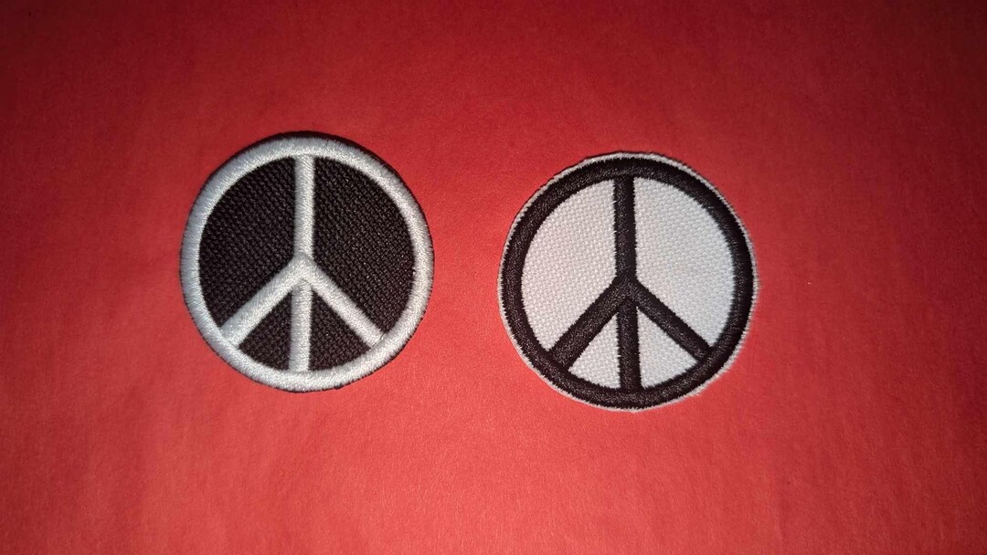 Set of Black and White Peace Sign Iron-on Patch - Etsy