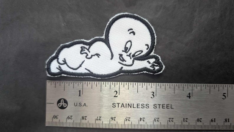 Casper the Friendly Ghost Iron-on Patch – Embroidered Retro Cartoon ...
