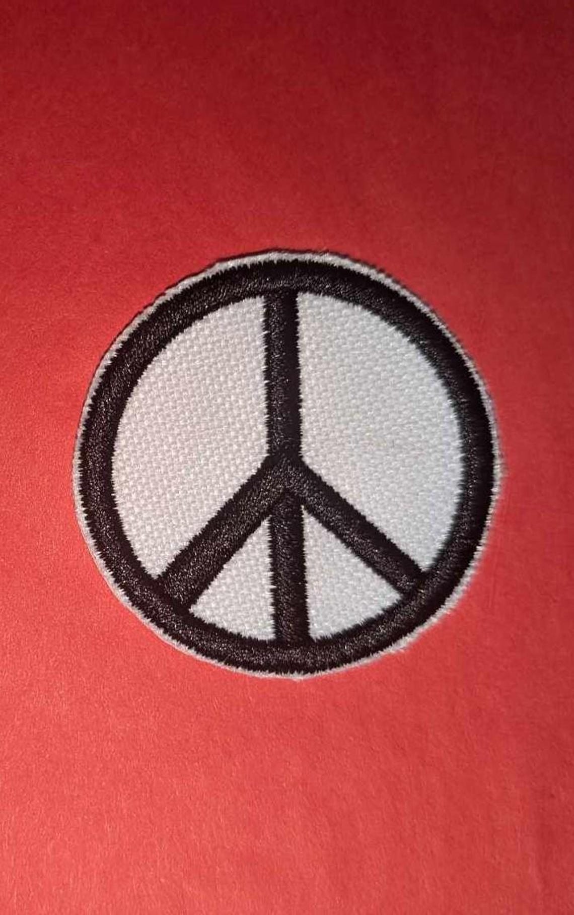 Black Peace Sign Iron-on Patch - Etsy UK