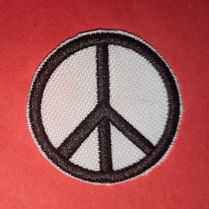 Black Peace Sign Iron-on Patch - Etsy UK