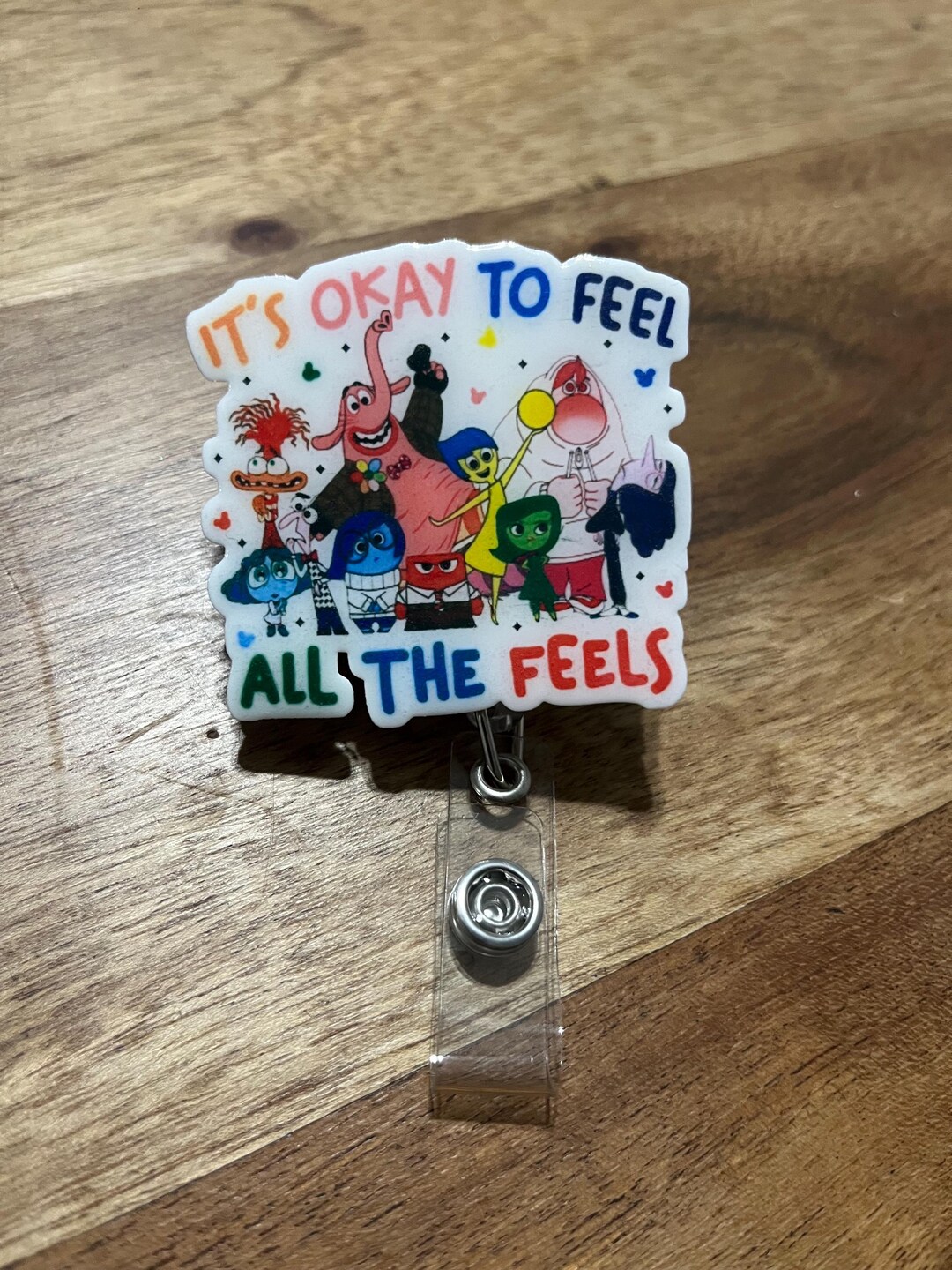 Inside Out Badge Reel, Emotions Card Holder, Disney ID Holder, Nurse ...