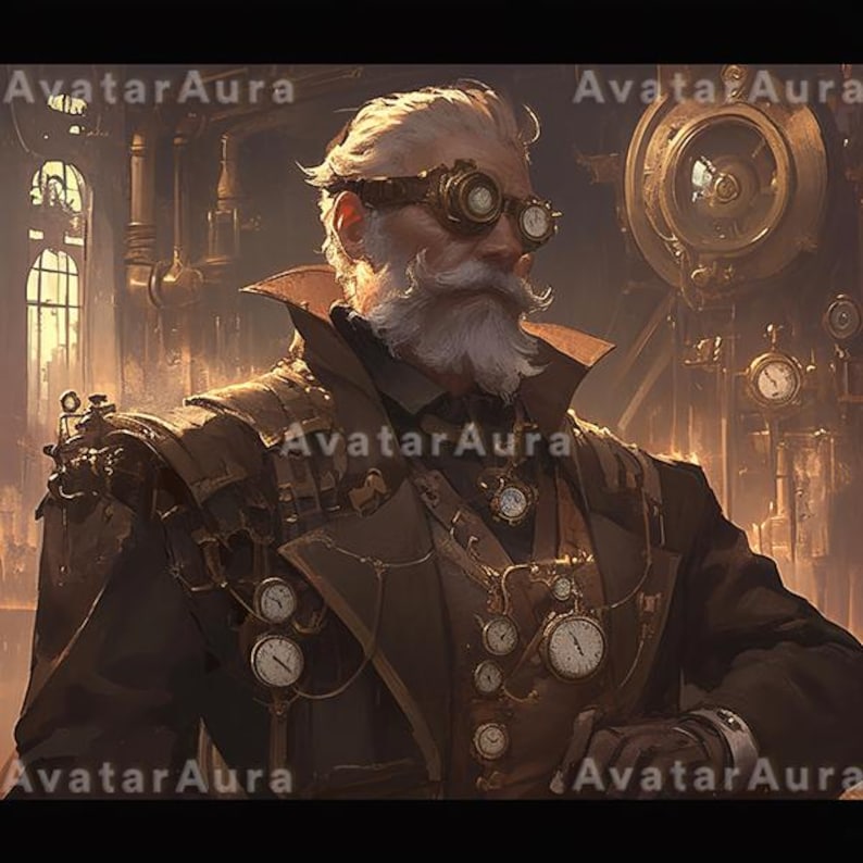 Steampunk-style Gamer Logo and Profile Picture for Twitch and Discord ...