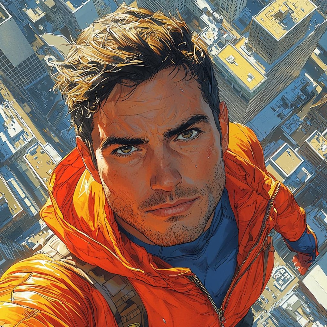 Comic-style Avatar With Superhero Flair, Action Pose, and Cityscape ...