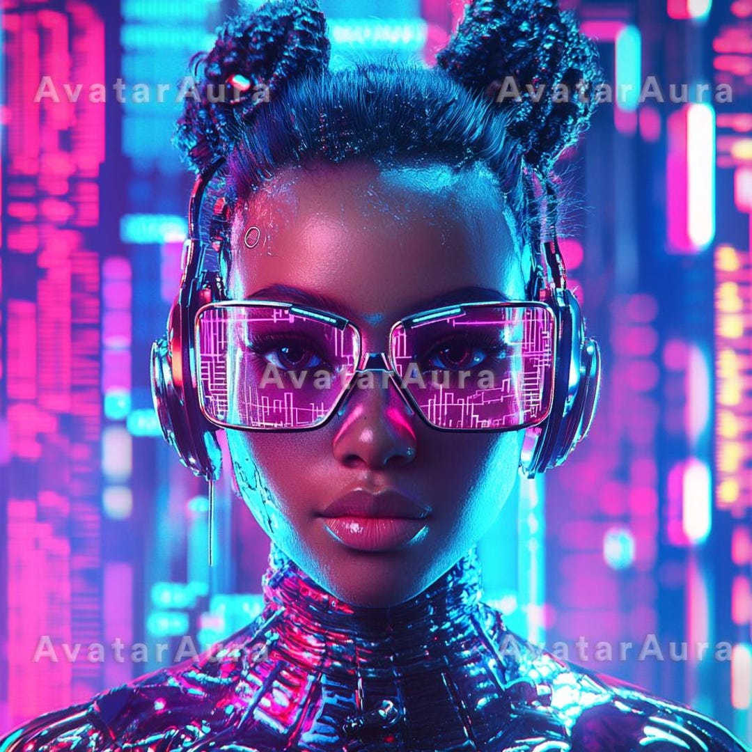 Neon Cyberpunk Profile Avatar for Gamers - Etsy
