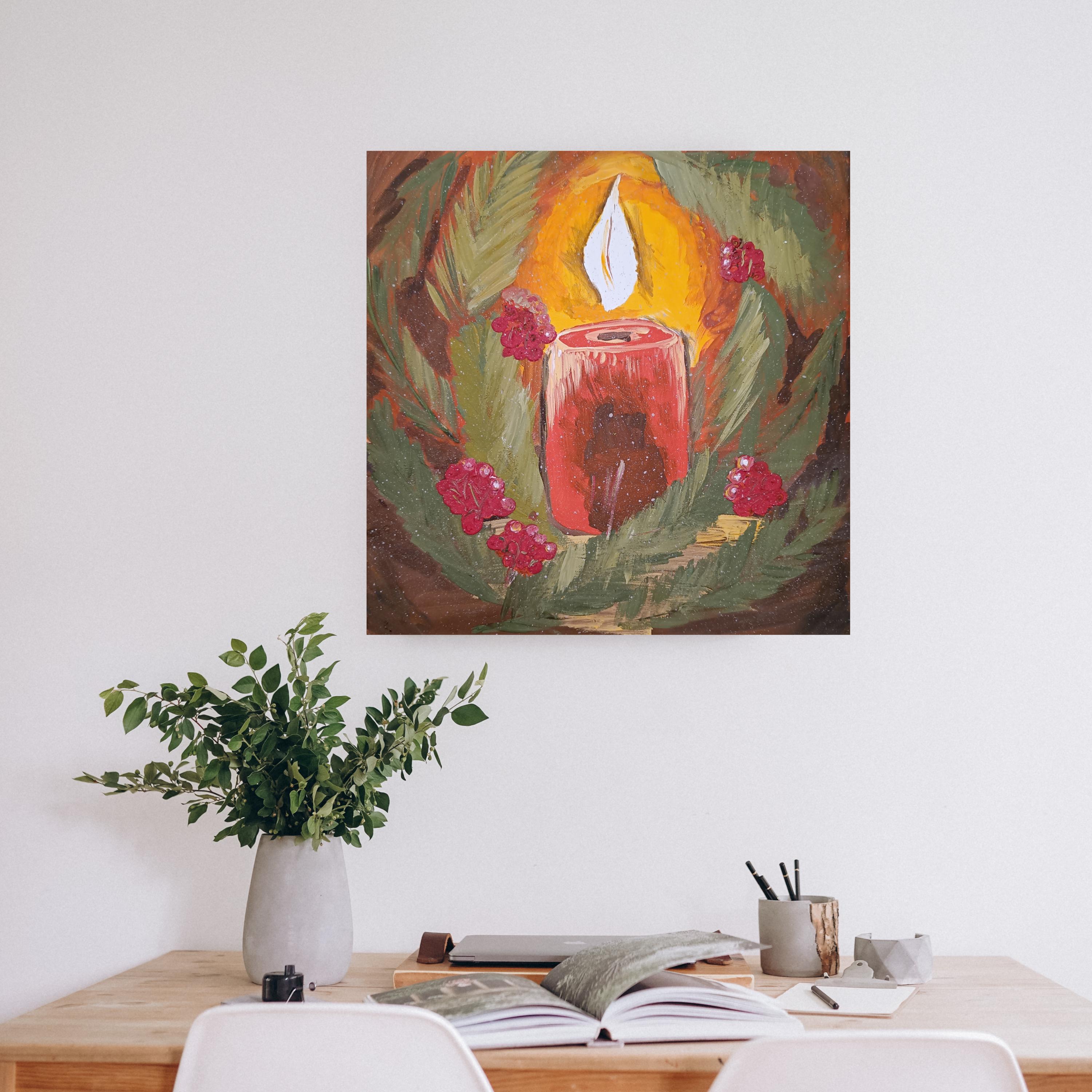 Candle Light Painting Art, Oil Painting on Canvas Original, Candle Oil ...