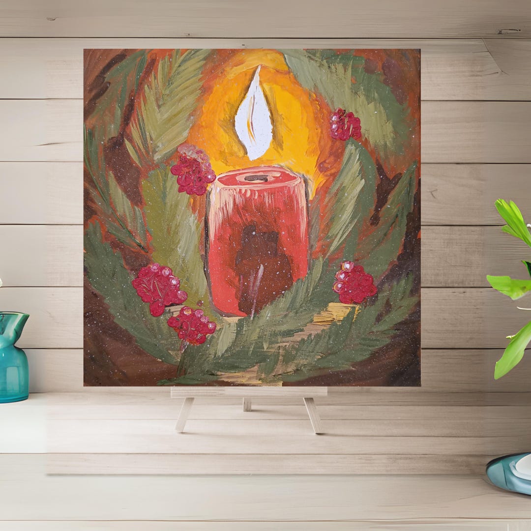 Candle Light Painting Art, Oil Painting on Canvas Original, Candle Oil ...