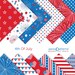 Patriotic digital papers in red and blue 4th Of July | Etsy