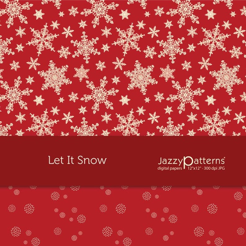 Let It Snow Digital Papers Ornate Snowflake Backgrounds in - Etsy