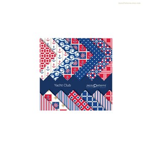Nautical Digital Papers in Red, White and Navy Blue for Scrapbooking ...