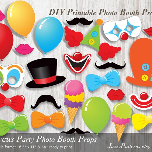 PRINTABLE Carnival Photo Booth Props-printable Circus Photo - Etsy