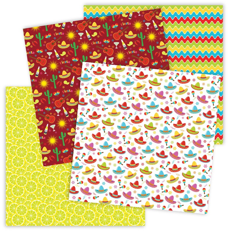 Fiesta Clipart and Digital Papers for Paper Crafts, Party Decor ...