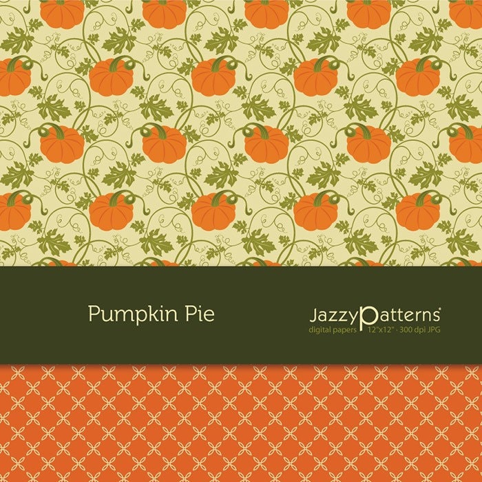 Pumpkin Pie digital papers autumn themed backgrounds for | Etsy