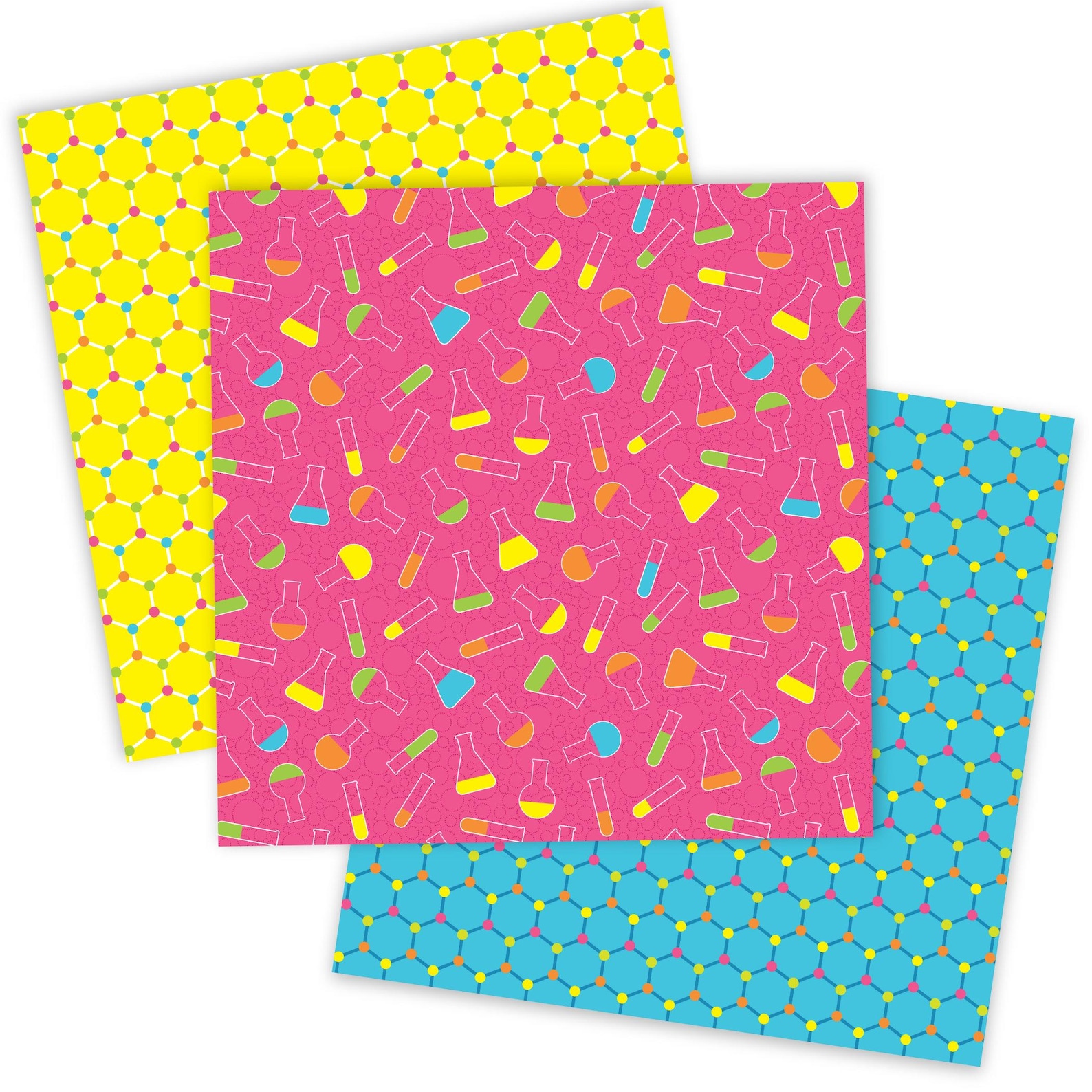 Kids Science Digital Papers, Chemistry and Biology Backgrounds, Instant ...