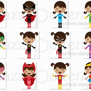 Superhero Girls Clipart and Digital Papers, Instant Download - Etsy