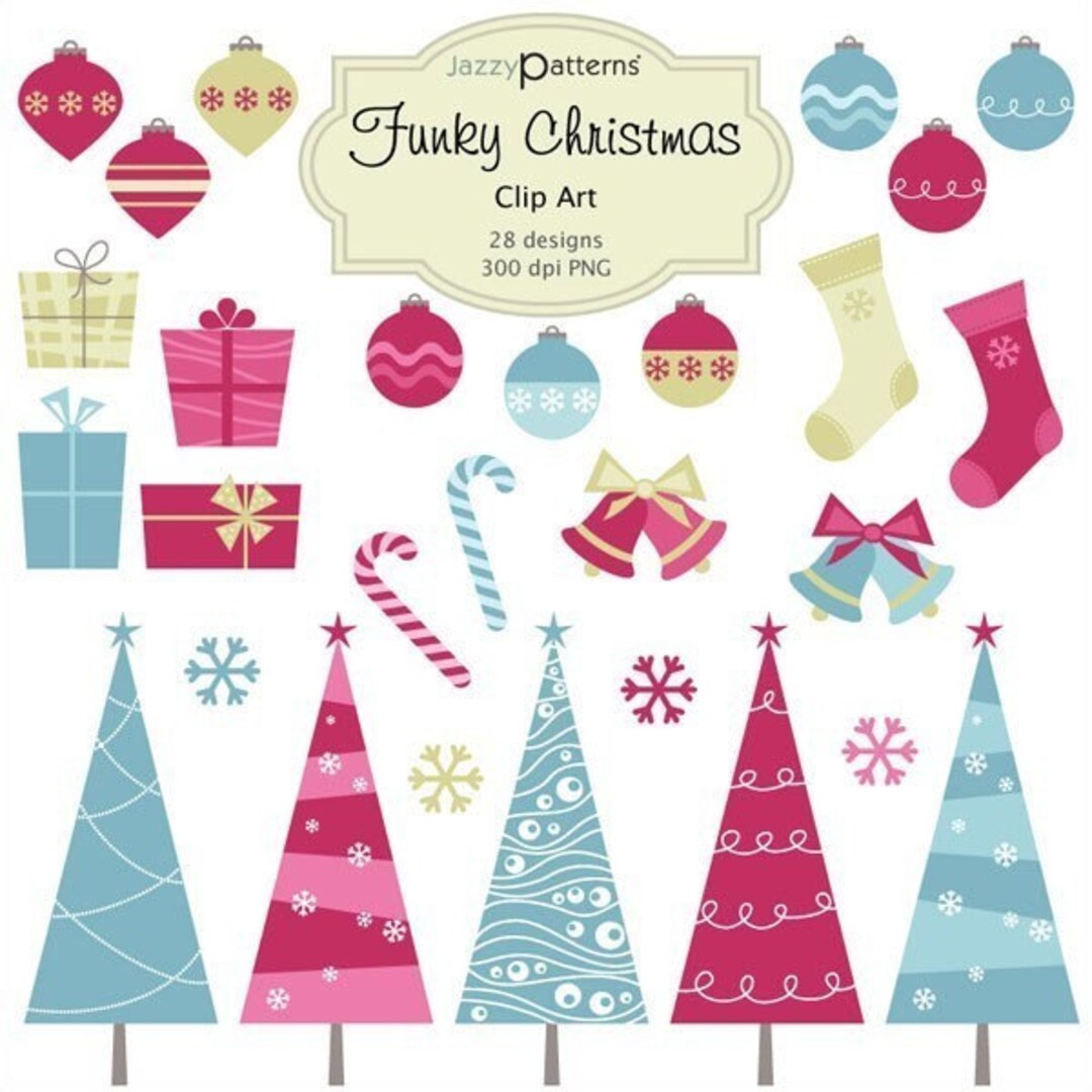 Funky Christmas Clipart CA004 Instant Download - Etsy