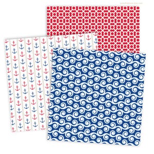 Nautical Digital Papers in Red, White and Navy Blue for Scrapbooking ...