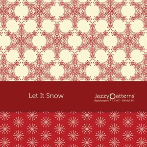 Let It Snow Digital Papers Ornate Snowflake Backgrounds in - Etsy