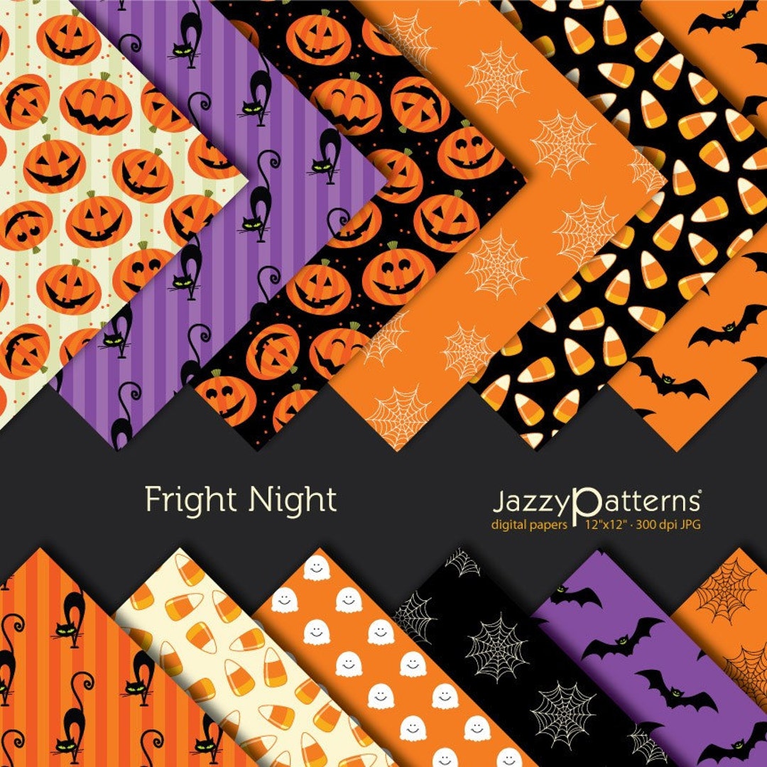 Halloween Digital Papers for Scrapbooking, Party and Home Decor ...