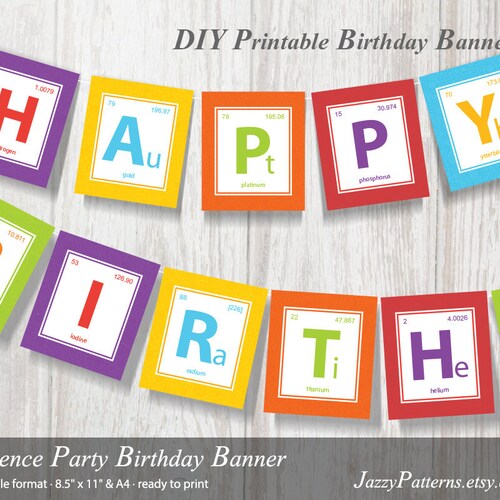 PDF: Periodic Table of Elements Pennant Banner for - Etsy