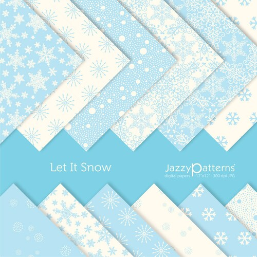 Frozen Digital Papers for Snow Scrapbooking Snowman Snow | Etsy