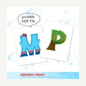 Wizard Oz Illustrated Alphabet Clipart, Uppercase A to Z Letters ...