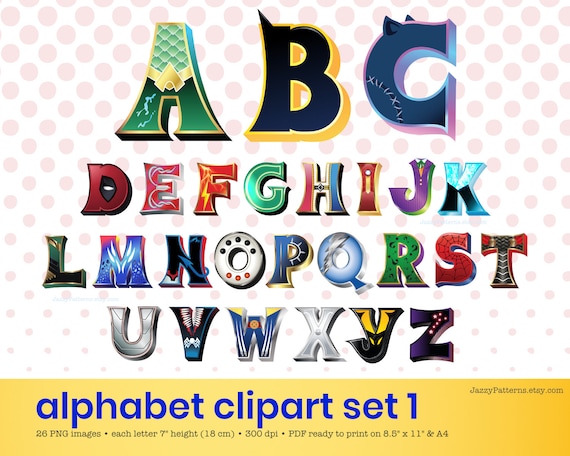 Superhero Letters Clipart