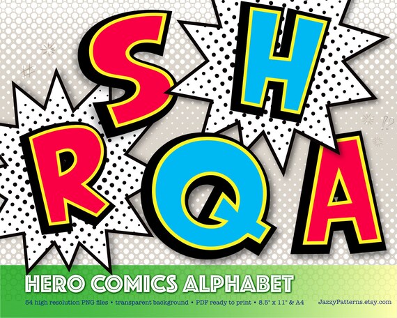 Superhero Letters Clipart