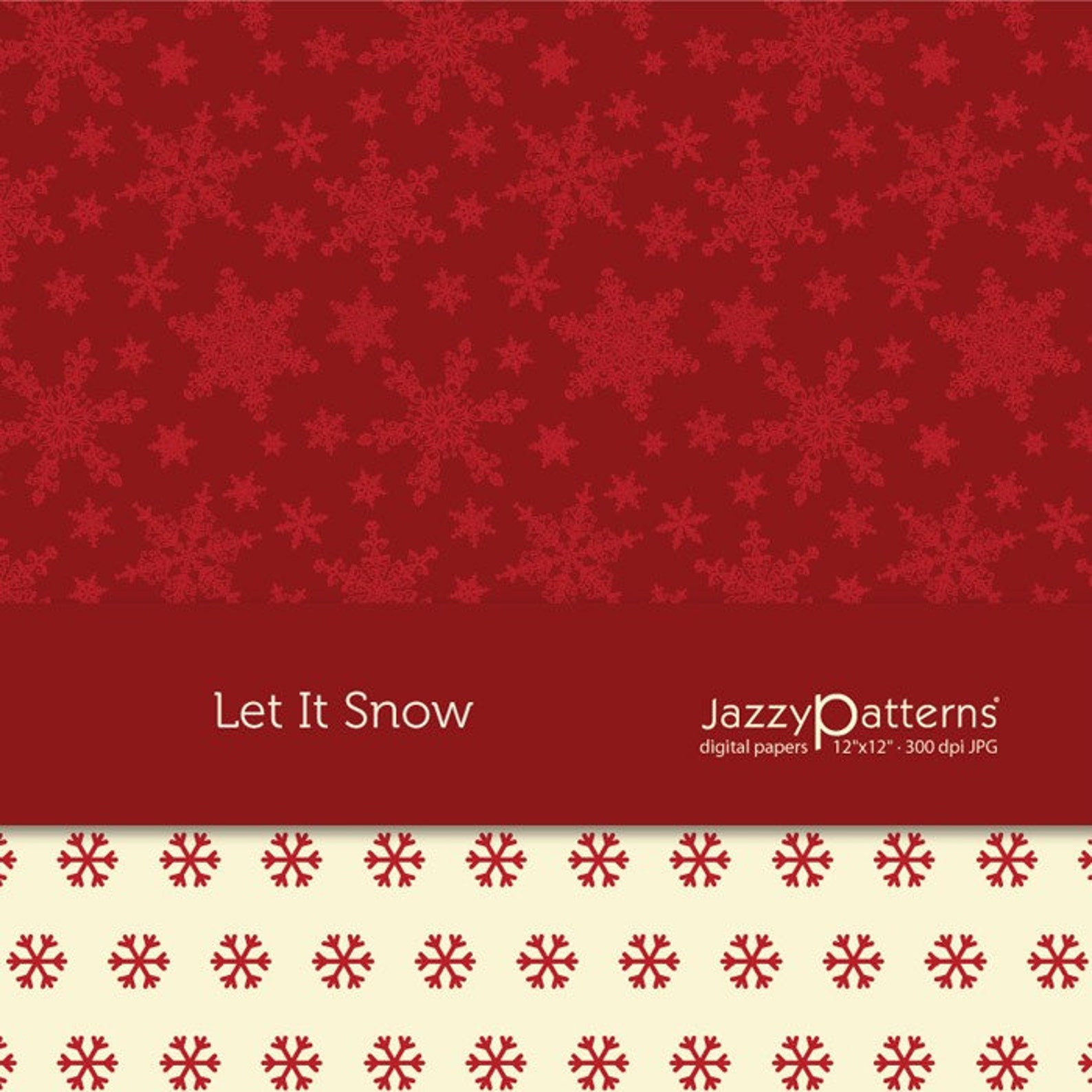 Let It Snow Digital Papers Ornate Snowflake Backgrounds in - Etsy