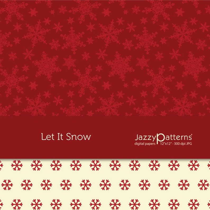 Let It Snow Digital Papers Ornate Snowflake Backgrounds in - Etsy