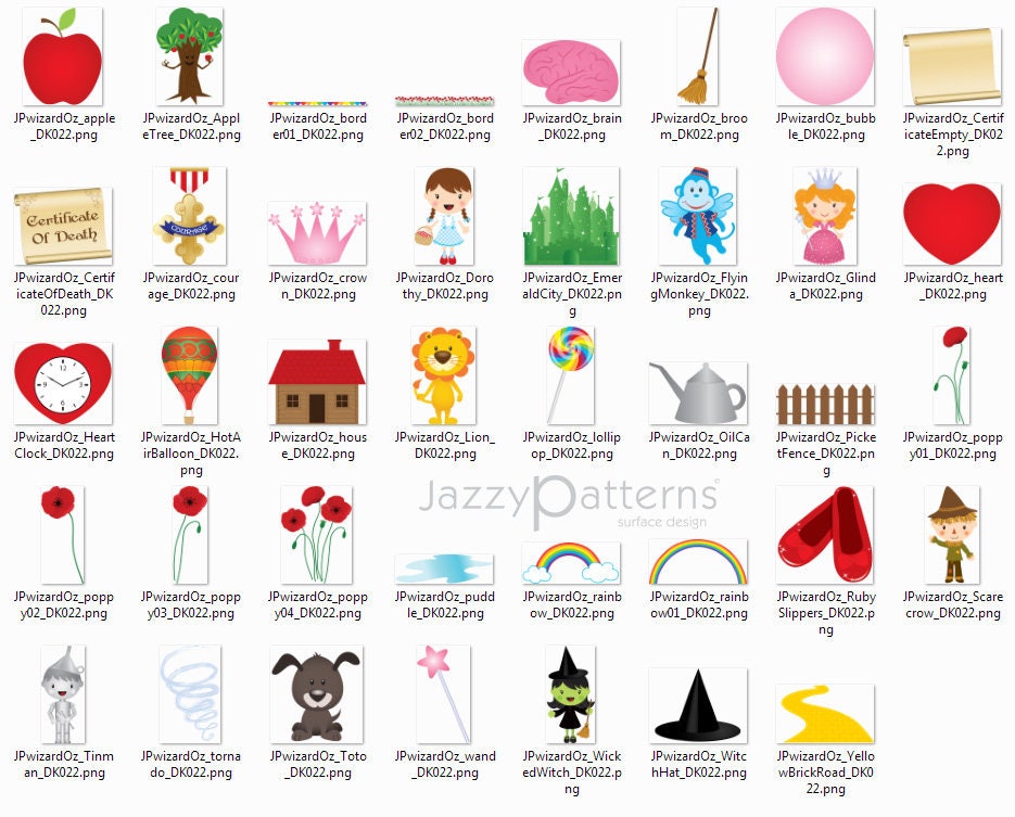 Wizard of Oz Clipart and Digital Papers Dorothy Flying - Etsy