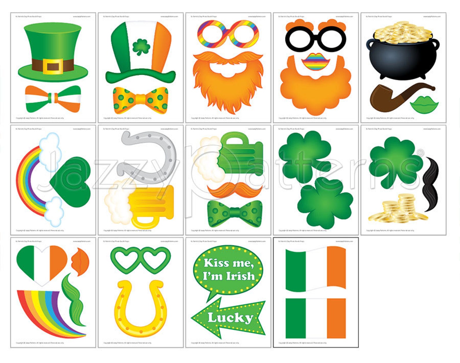 Irish Photo Props St. Patrick's Day Printable Leprechaun - Etsy